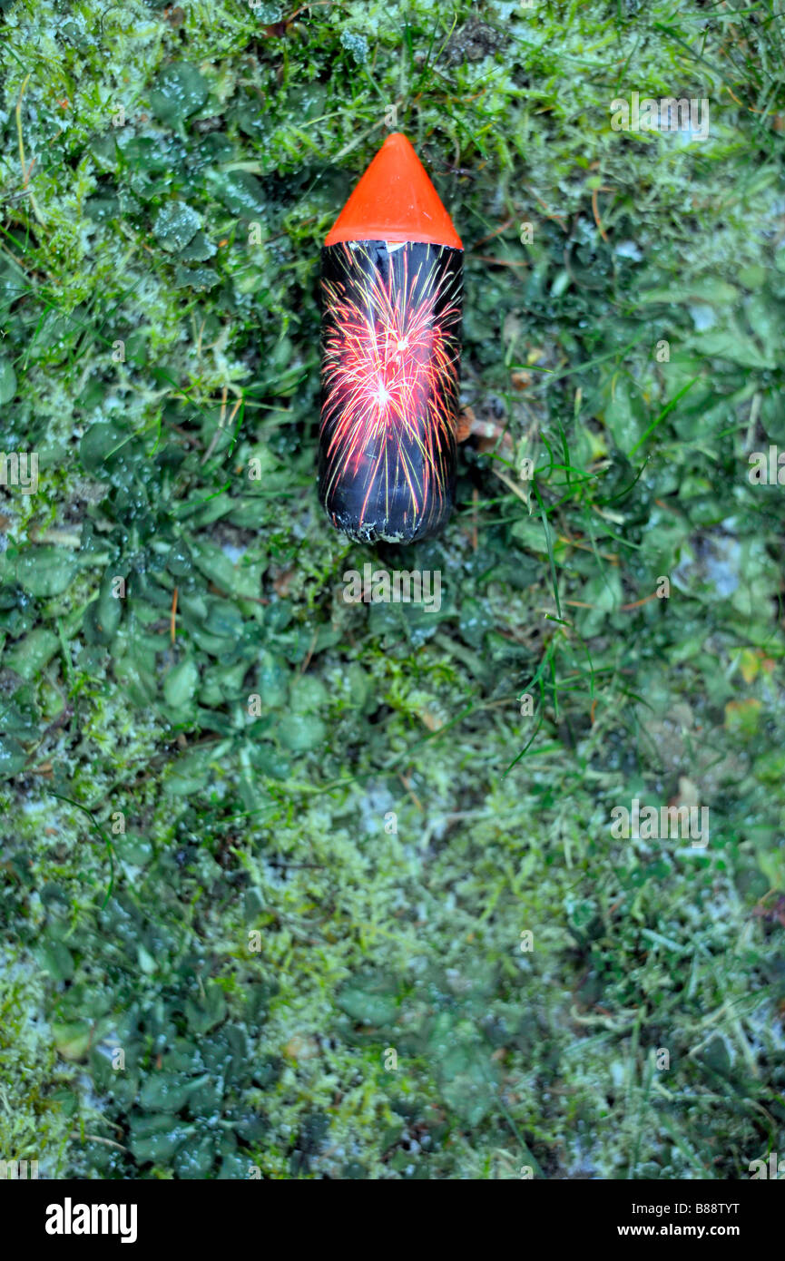 rocket firework lawn grass winter cold after the party new years day ...