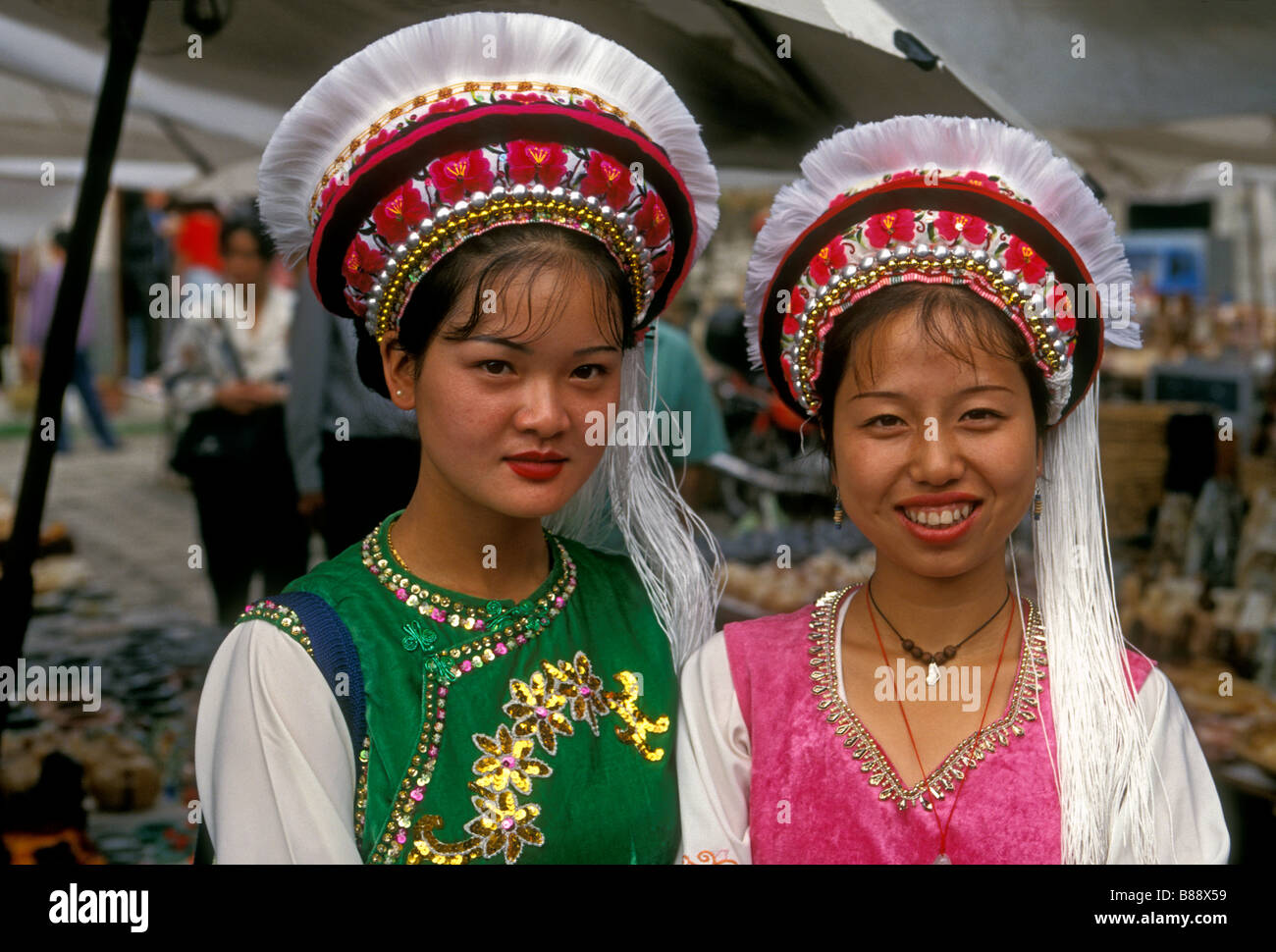 2, two, Chinese women, Bai women, Bai people, Bai ethnicity, ethnic ...