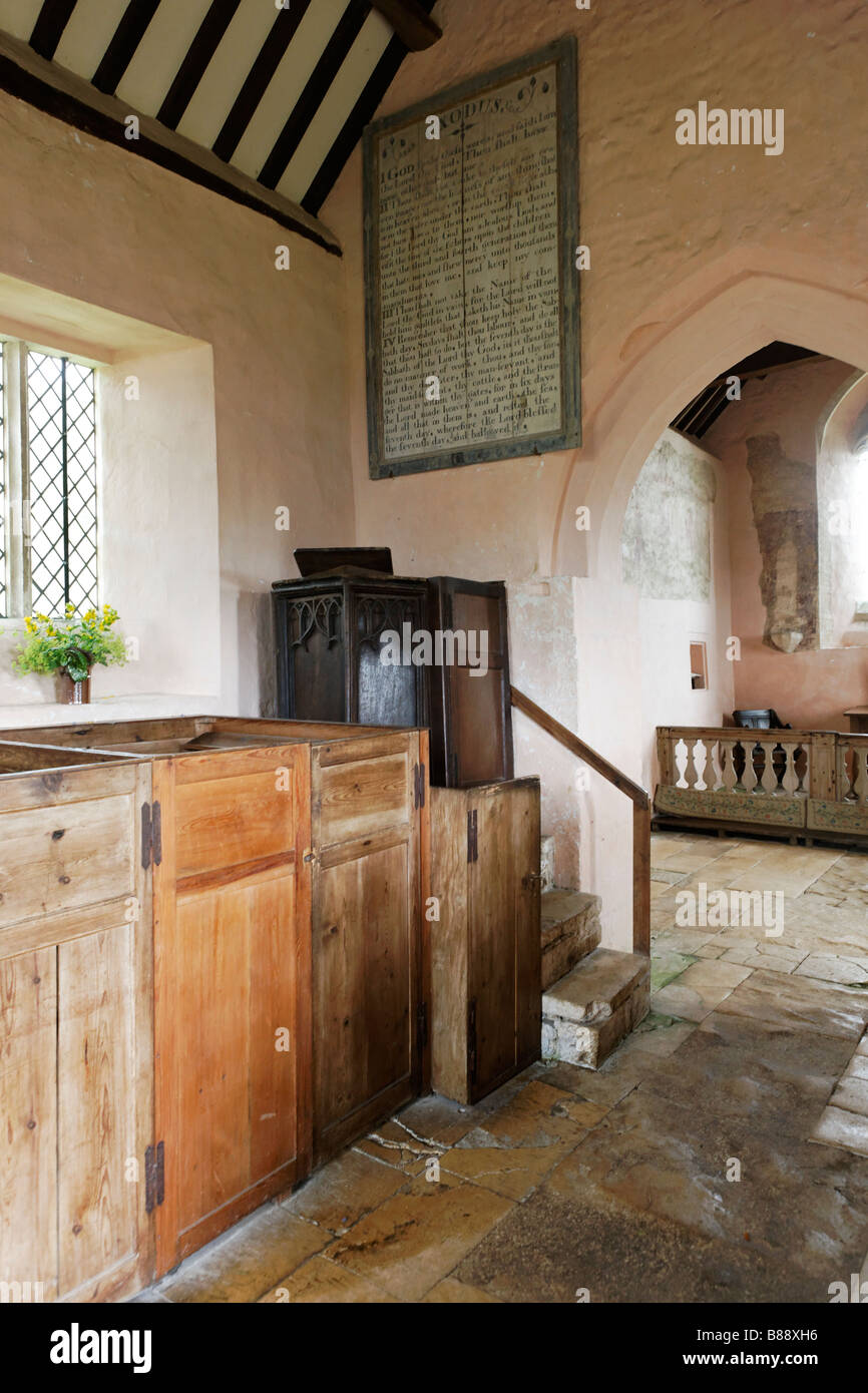 Pulpit & Box Pews at St Oswald's Church Windrush Valley Cotswold Hills ...