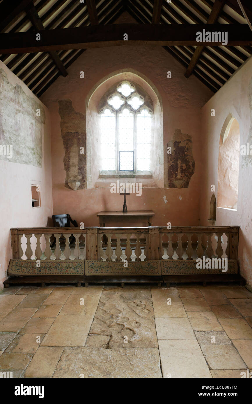 Altar & East Window St Oswald's Church Windrush Valley Cotswold Hills ...