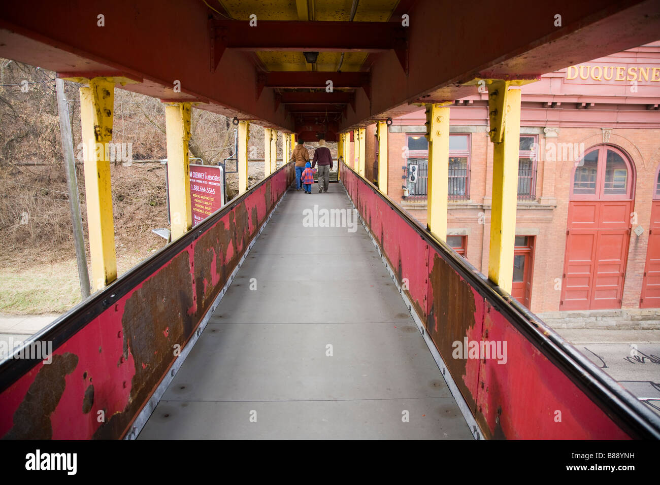 Pedestrian bridge over highway Stock Photo - Alamy
