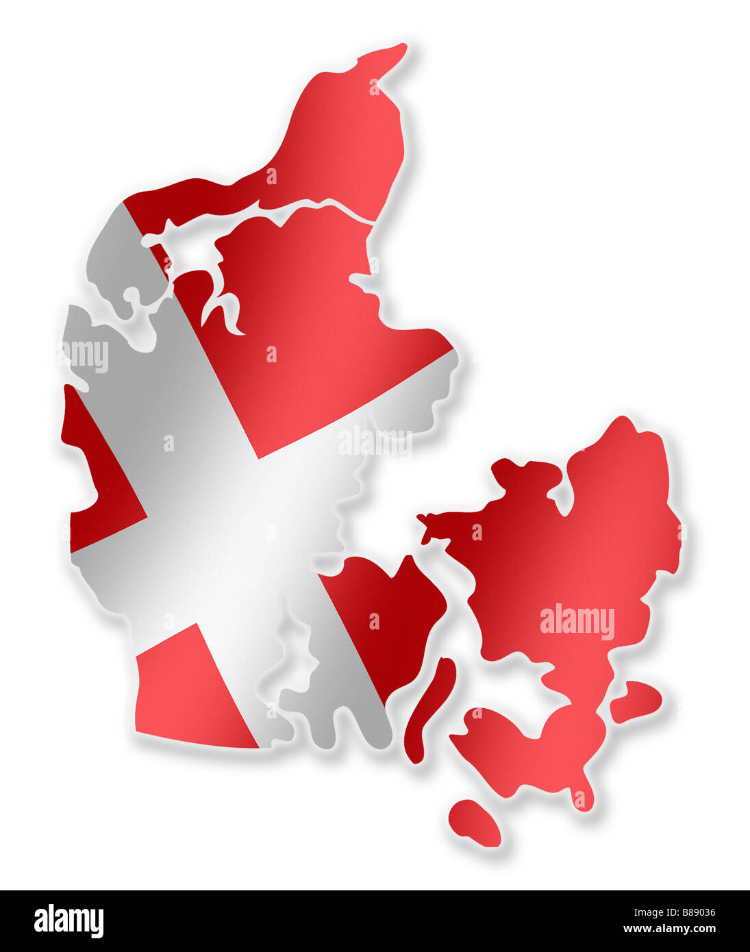 Denmark country map hi-res stock photography and images - Alamy