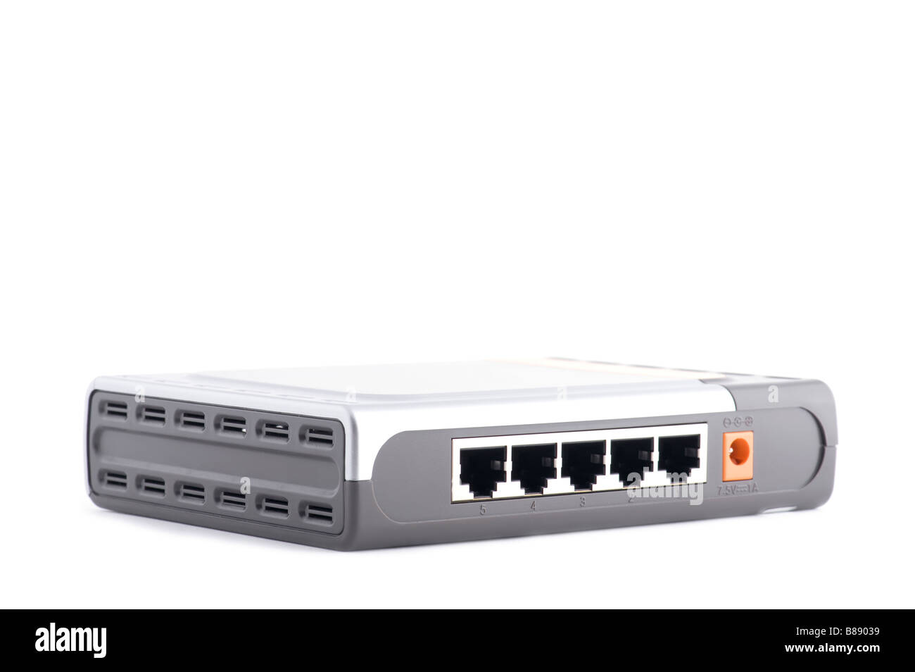 object on white ETHERNET switch close up Stock Photo - Alamy