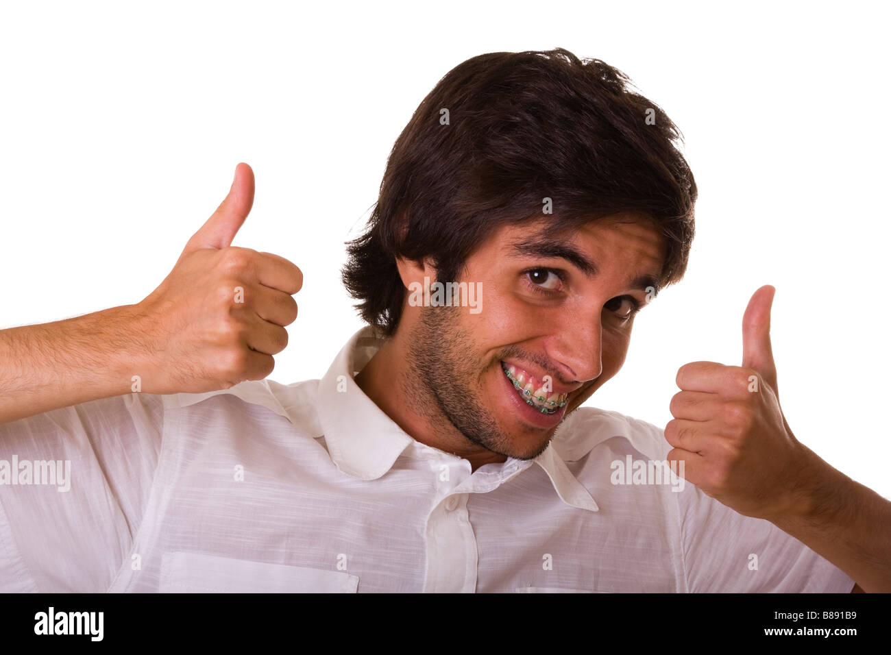 young happy men gesturing isolated on white Stock Photo - Alamy