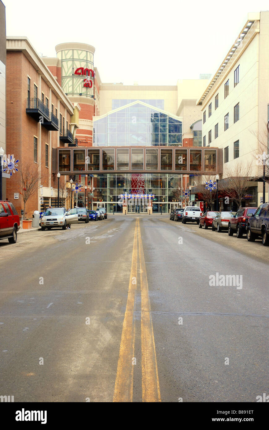 Street leading to entrance of River Park Mall Spokane Washington Stock ...