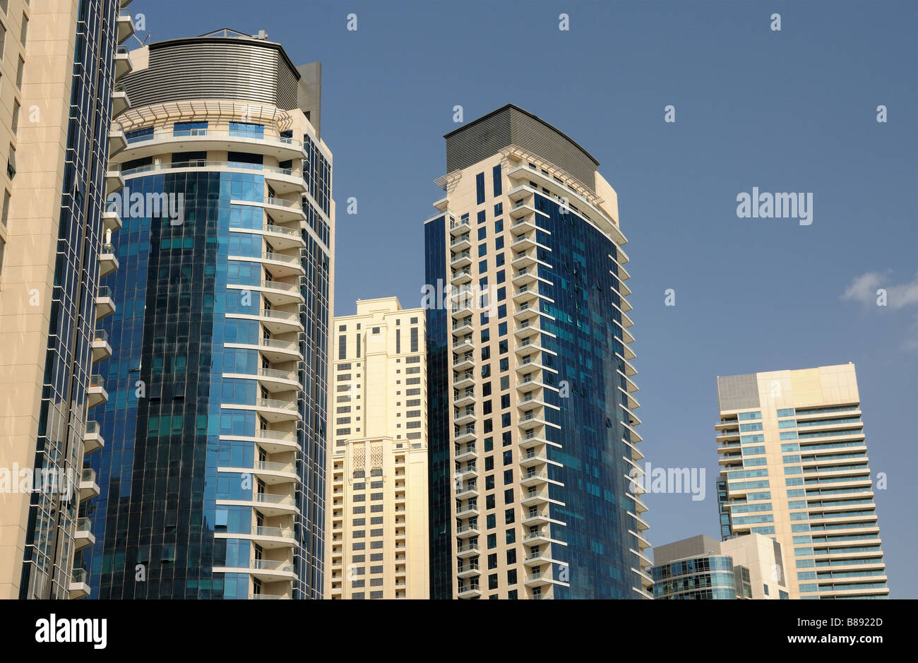 Modern highrise buildings in Dubai Marina, United Arab Emirates Stock ...