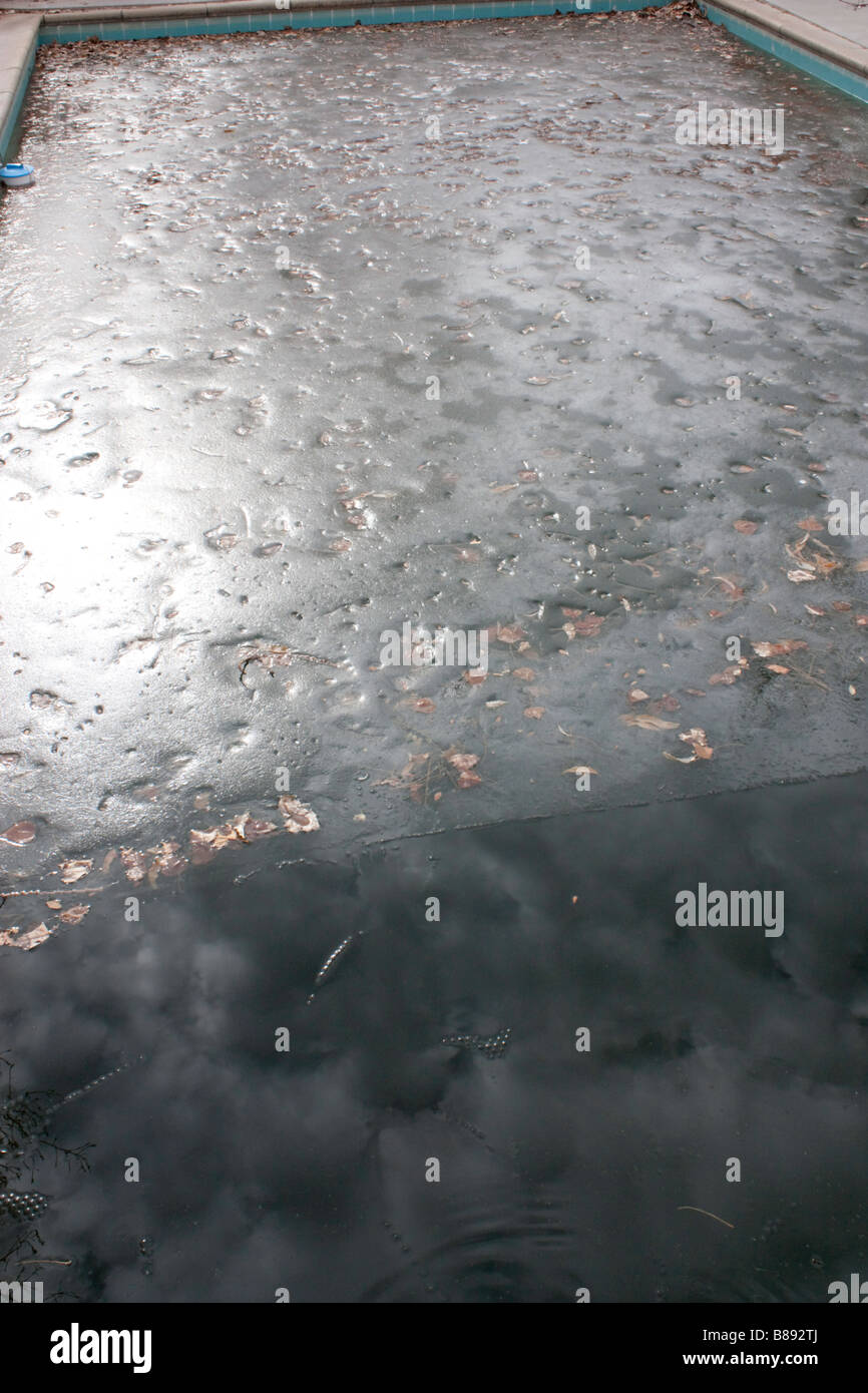 Frozen swimming pool Stock Photo - Alamy