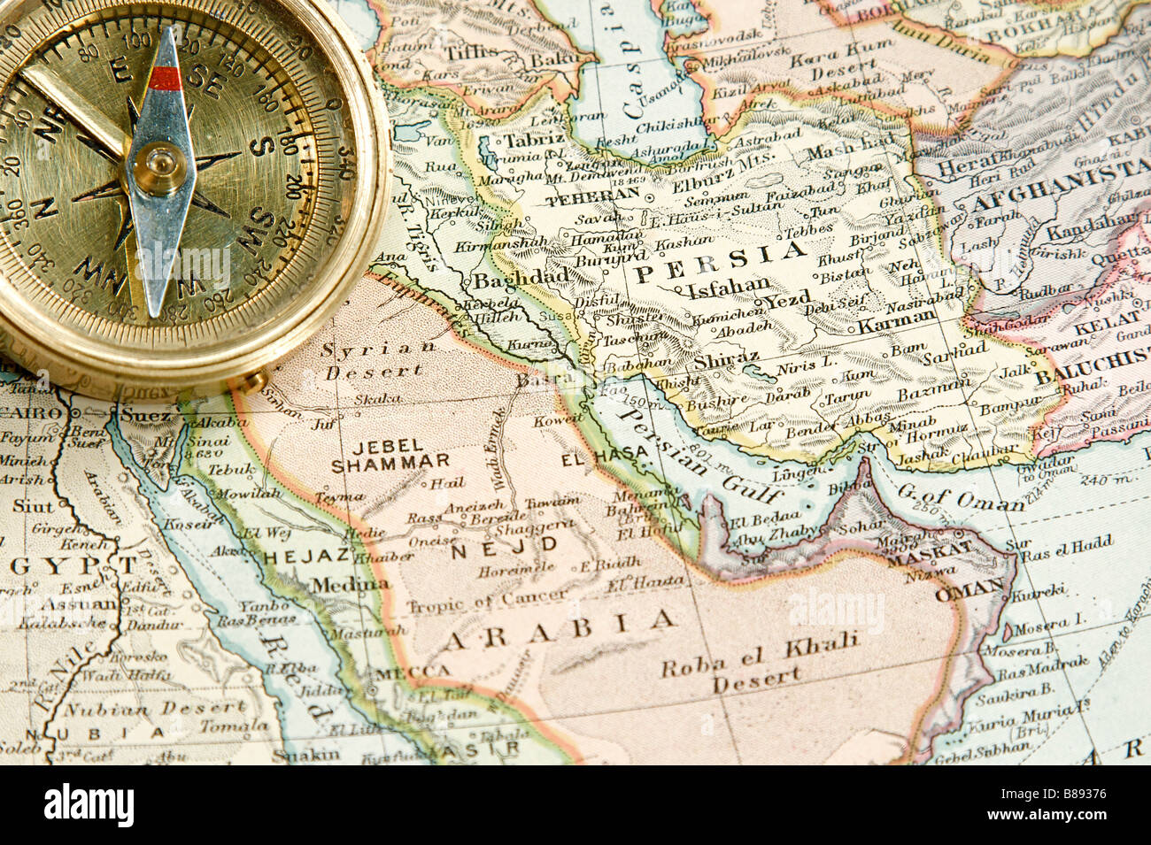 Vintage baghdad map hi-res stock photography and images - Alamy