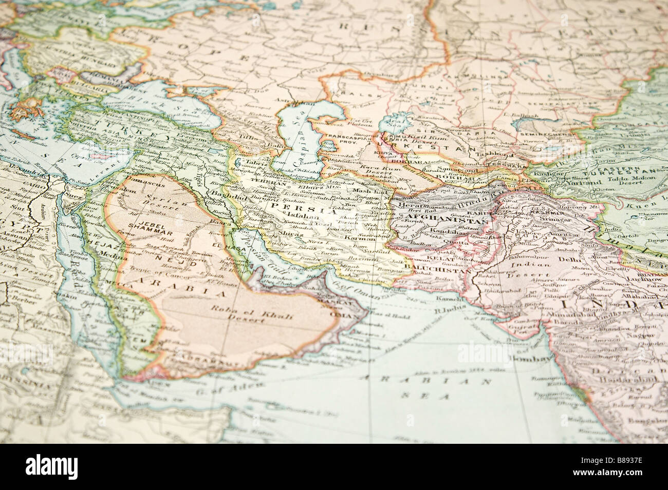 iran on a map in europe