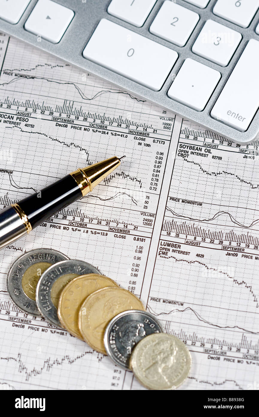 Business finance graphs of a working capitalist Stock Photo - Alamy