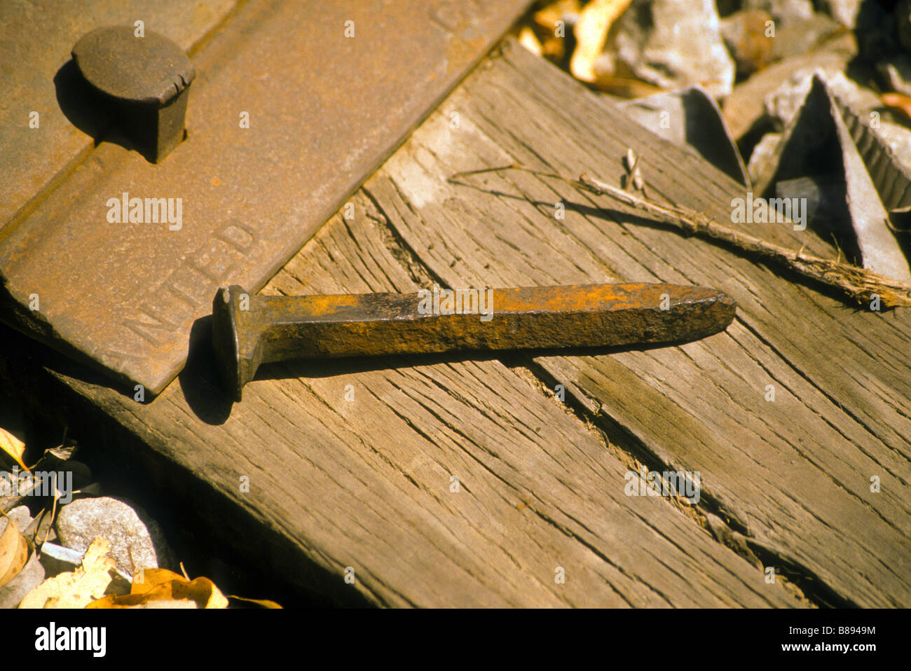 Rail spike hi-res stock photography and images - Alamy