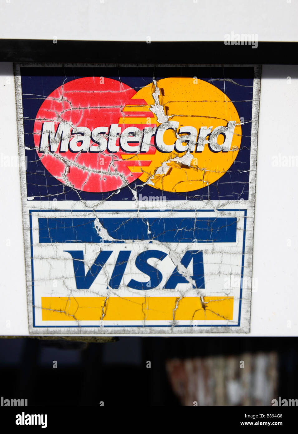 worn out credit card sign Stock Photo - Alamy