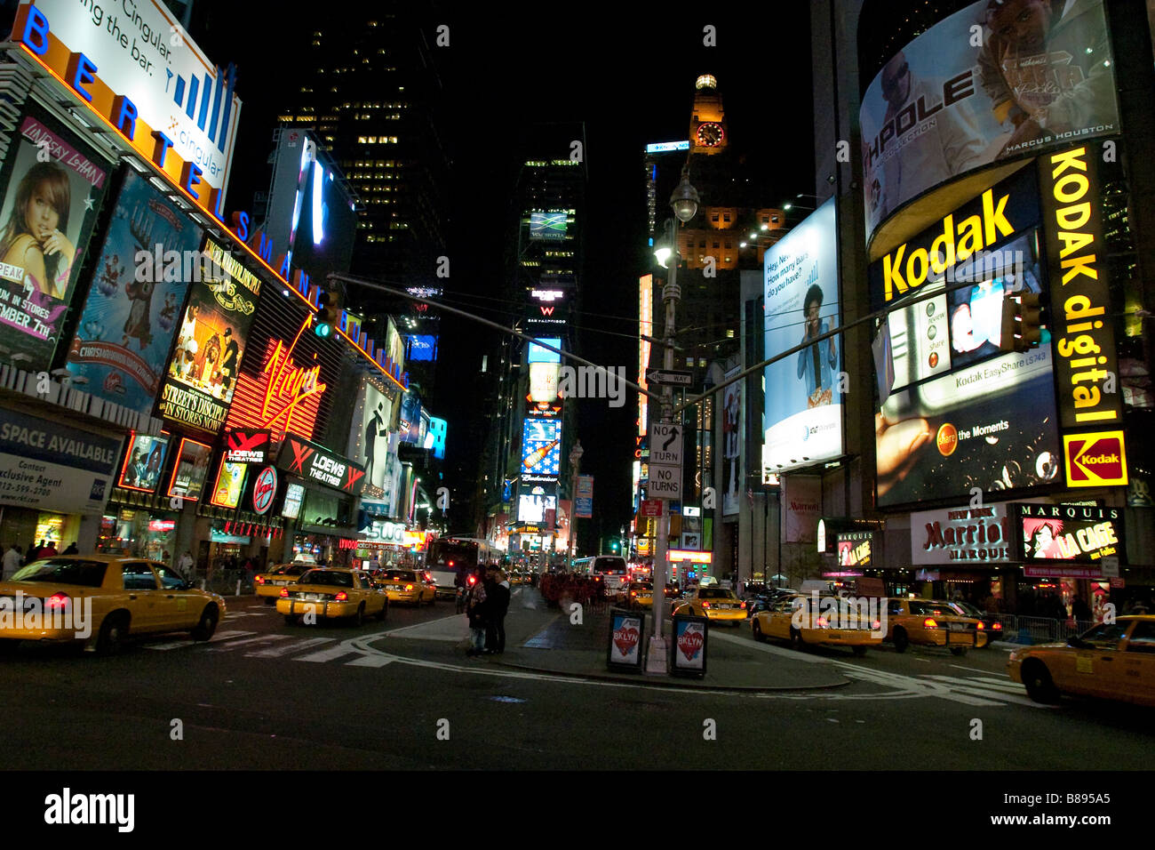 Times Square at Night Stock Photo - Alamy