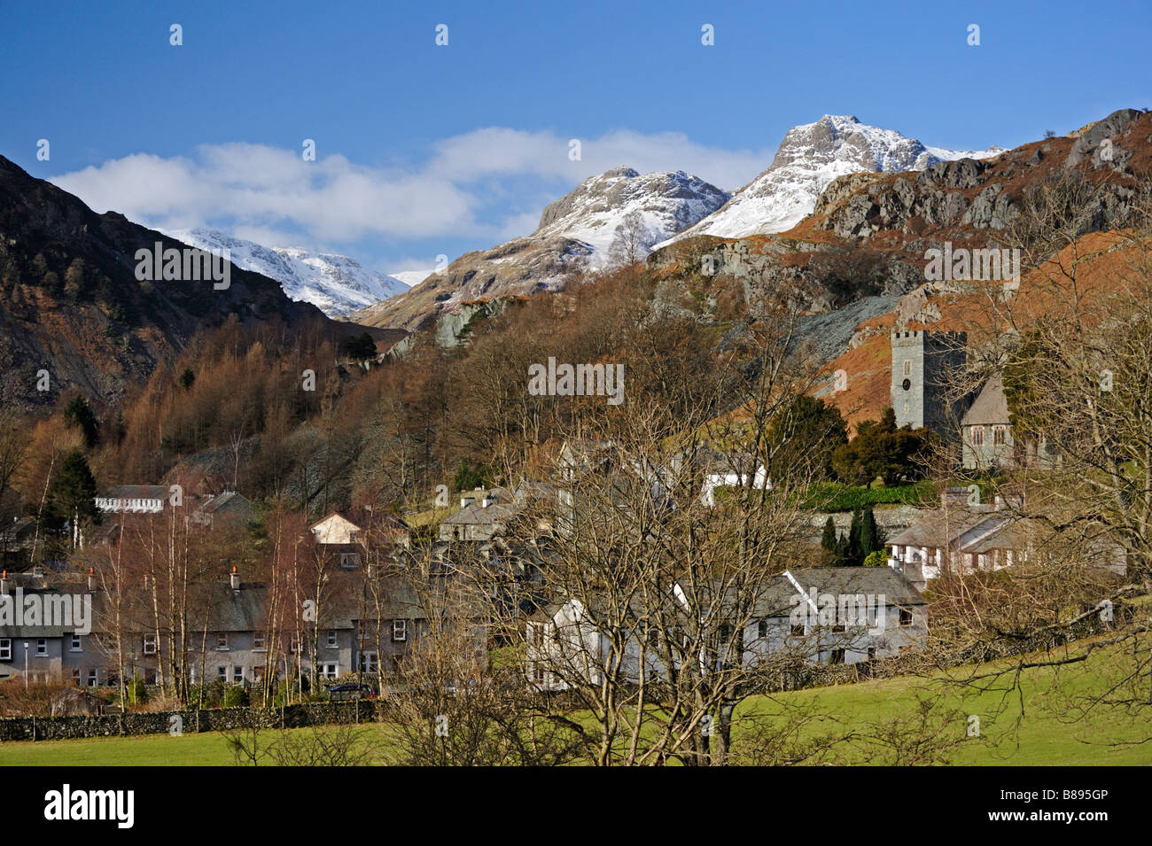Chapel Stile and the Langdale Pikes. Great Langdale. Lake District ...