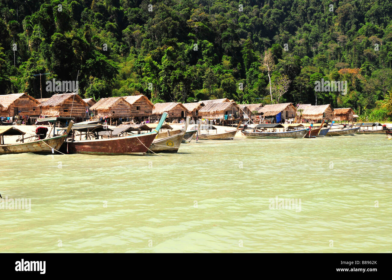 Sea Gypsy Moken village,Koh Surin,PhangNga,Southern Thailand Stock ...