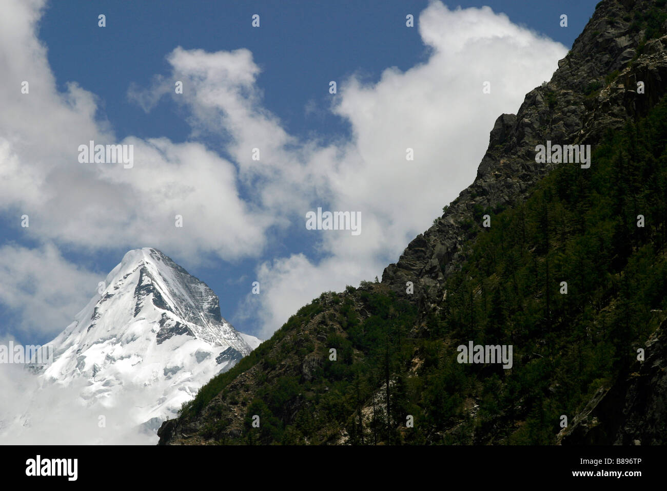 A mountain view near Gangotri in the Indian Himalayas in northern India Stock Photo - Alamy