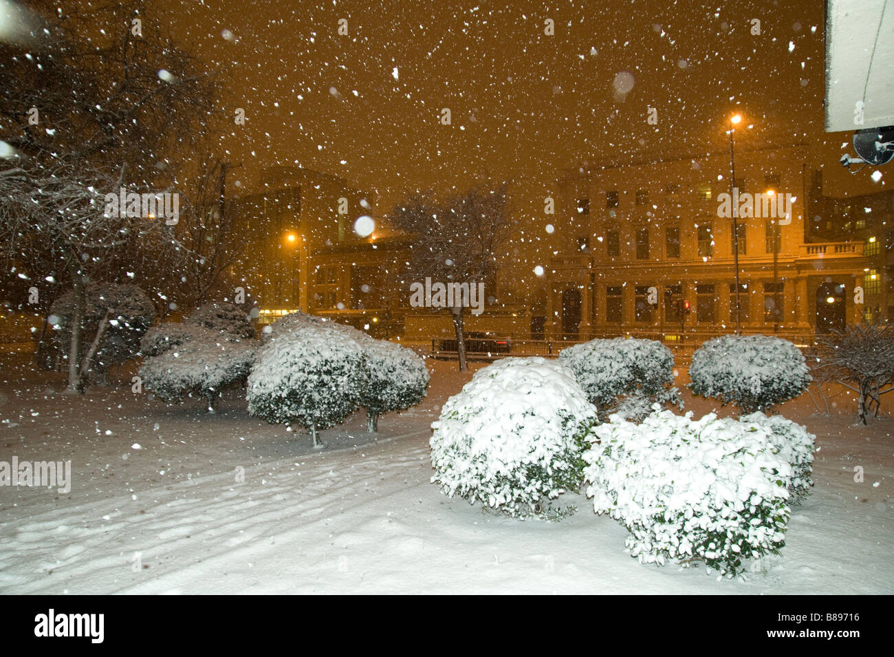 snowfall at night Stock Photo - Alamy