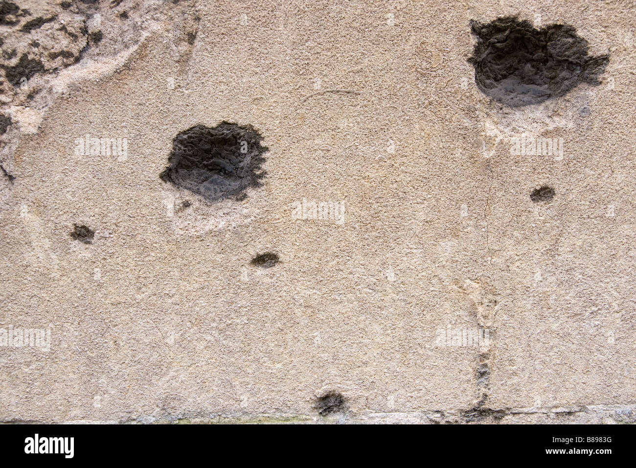 Shrapnel damge from the April 1942 bath blitz; Bath Somerset England ...