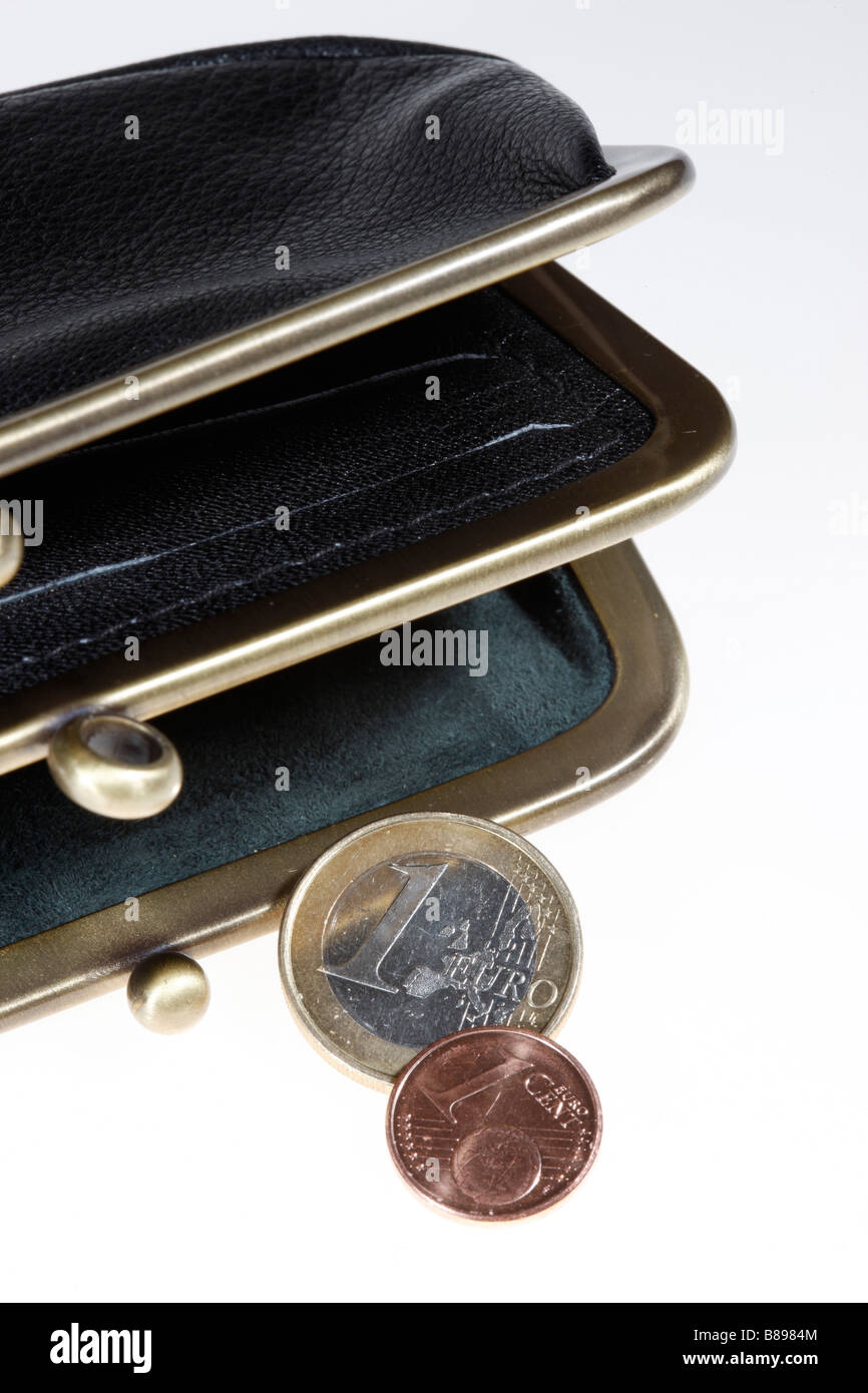 Purse with coins Stock Photo - Alamy