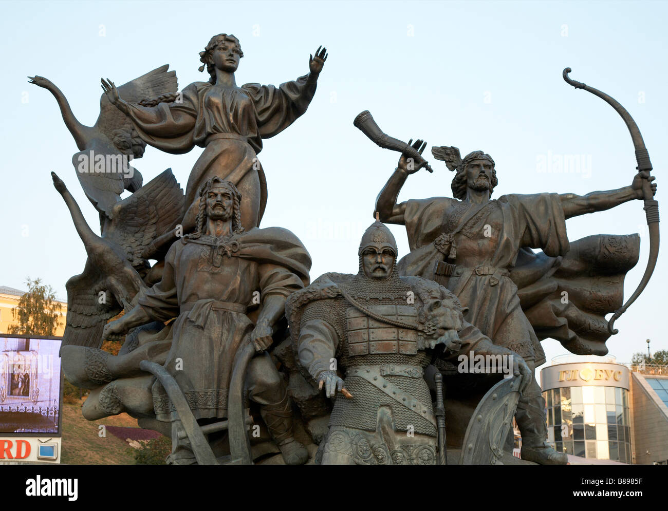 The monument to the founders of kyiv hi-res stock photography and ...