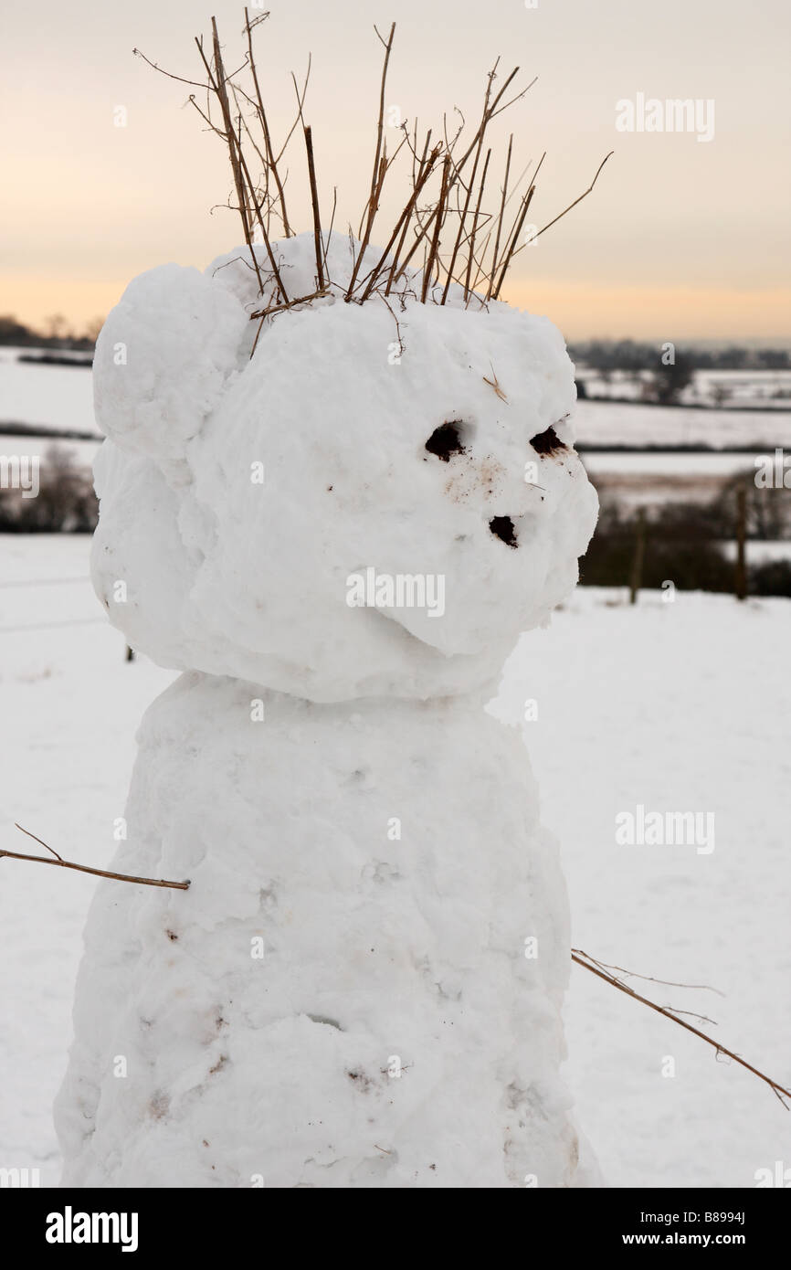 Winter snowman "close up", England, UK Stock Photo - Alamy