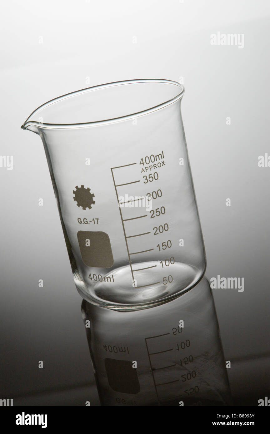 Glass beaker science lab Stock Photo - Alamy