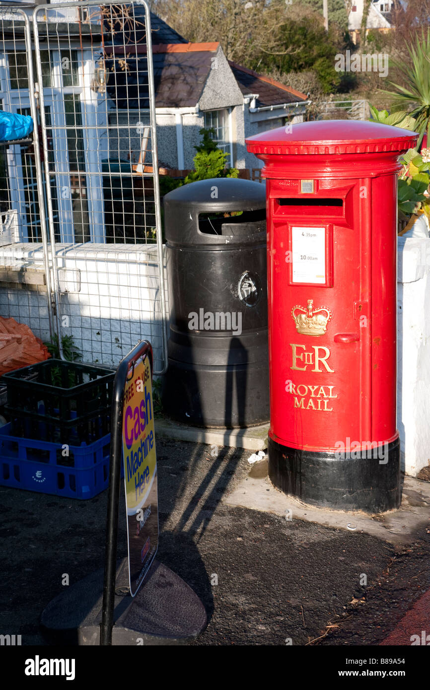 Red UK Post Box in Llanfaelog Anglesey North Wales Stock Photo - Alamy