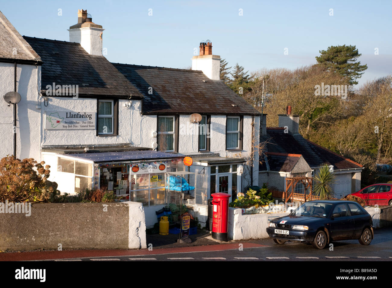 Village Street Llanfaelog, Anglesey, North Wales Stock Photo - Alamy
