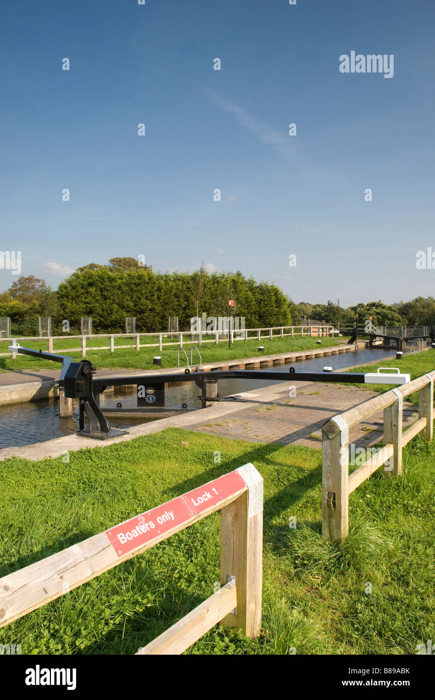 The stair flight lock on the Ribble Link part of the Lancaster Canal ...