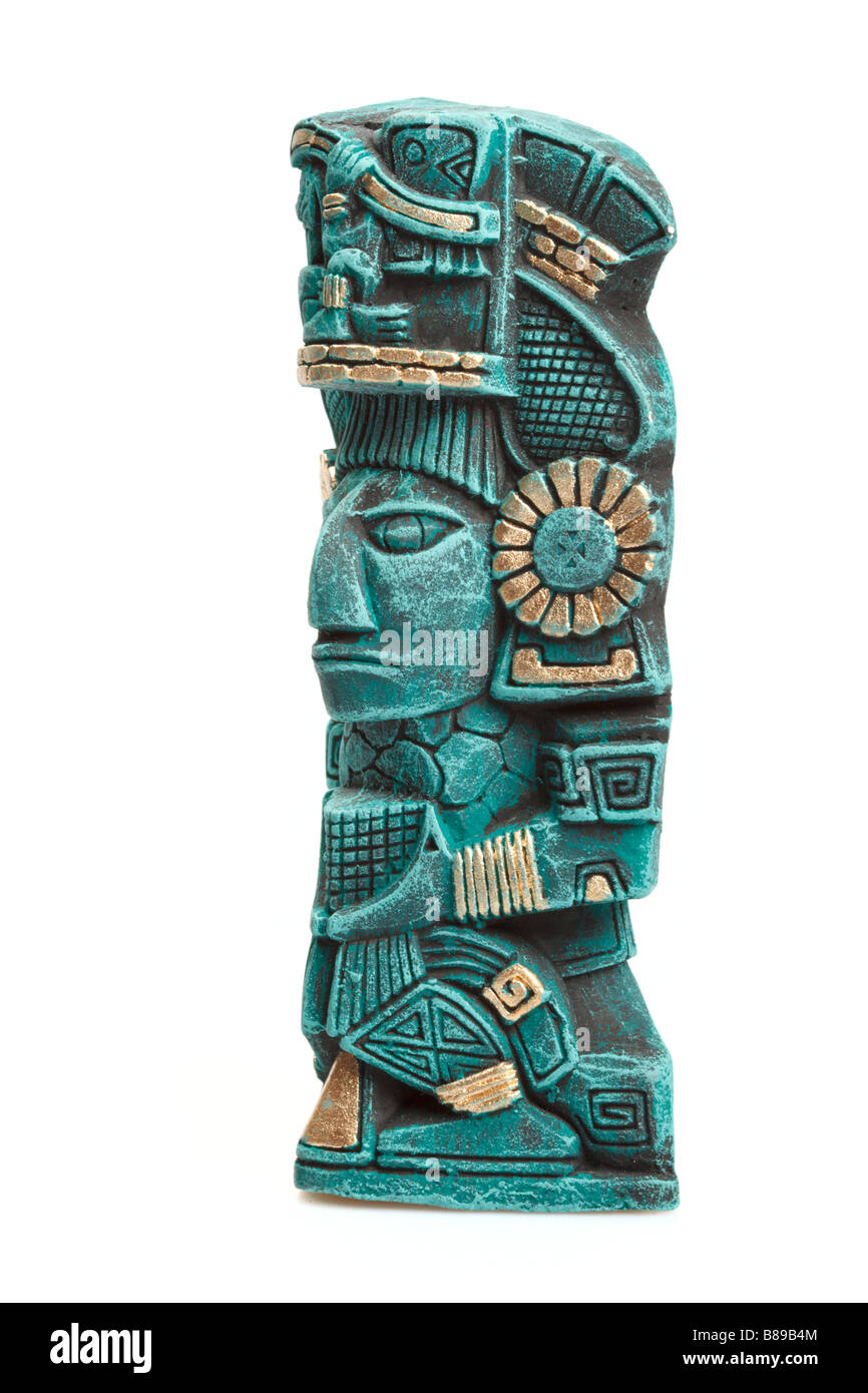 Mayan deity statue from Mexico isolated on white background Stock Photo ...