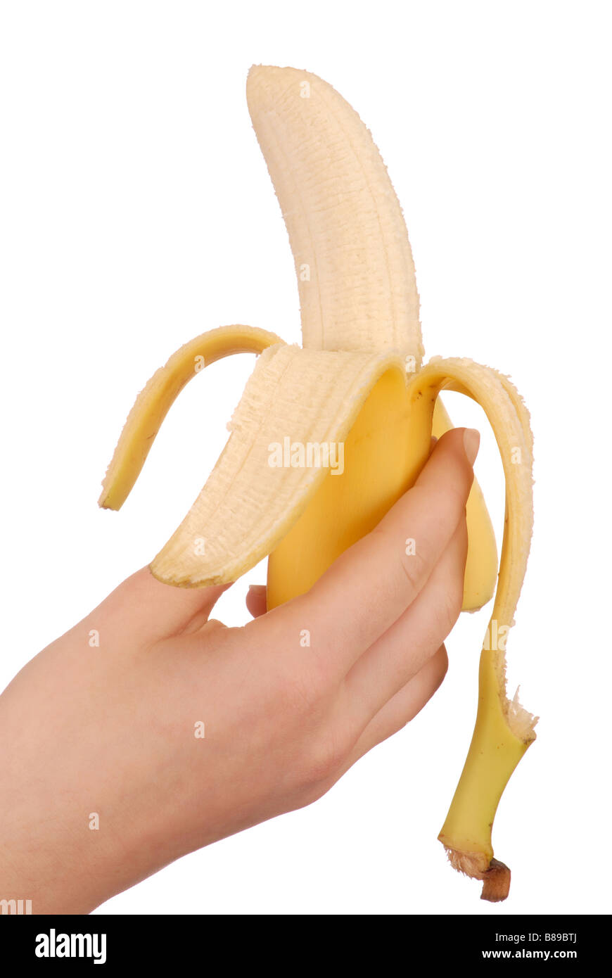 Hand With Banana Stock Photo - Alamy