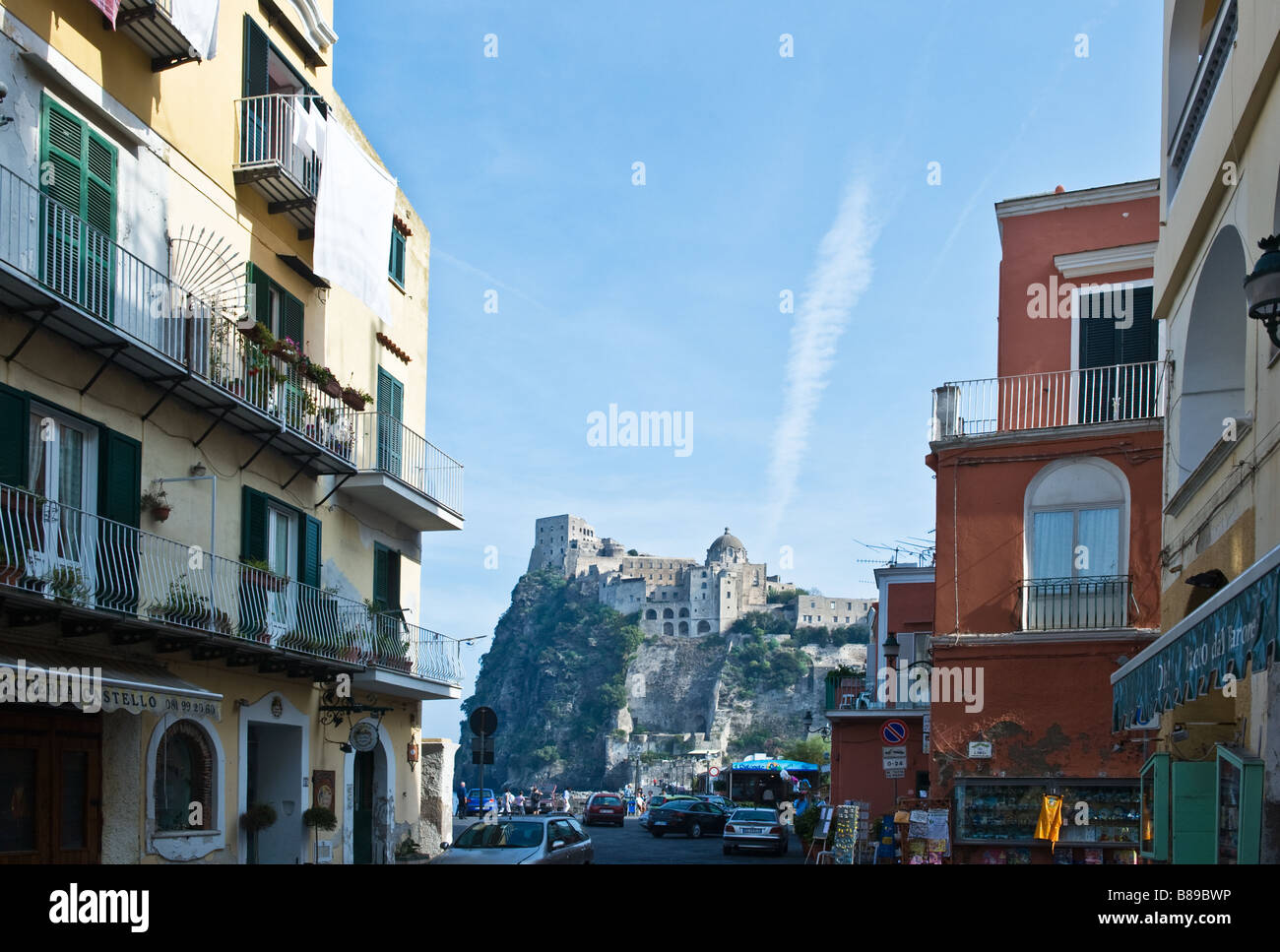 Italy Ischia Ischia Ponte foreshortening of the country center and the ...