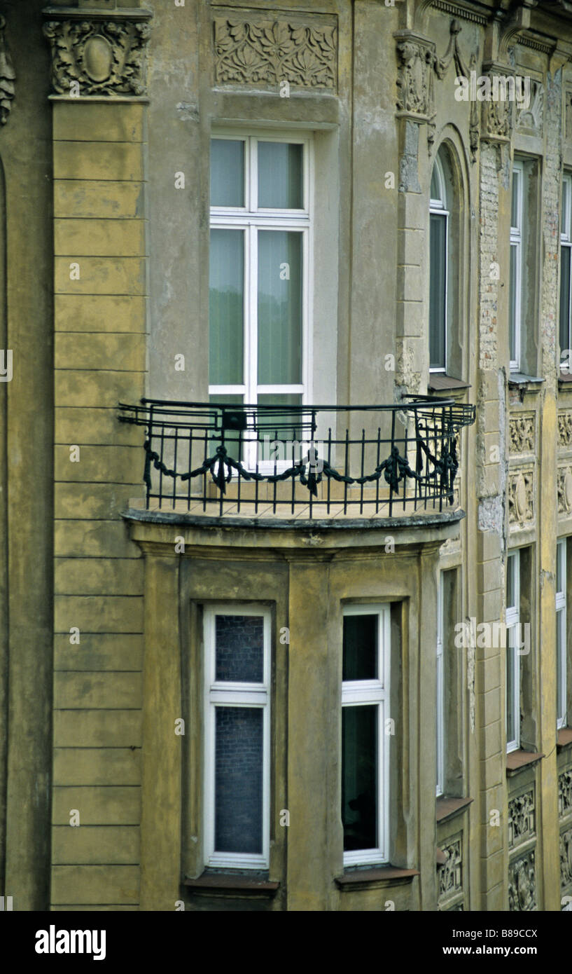 Windows and balcony, Krakow, Poland Stock Photo - Alamy