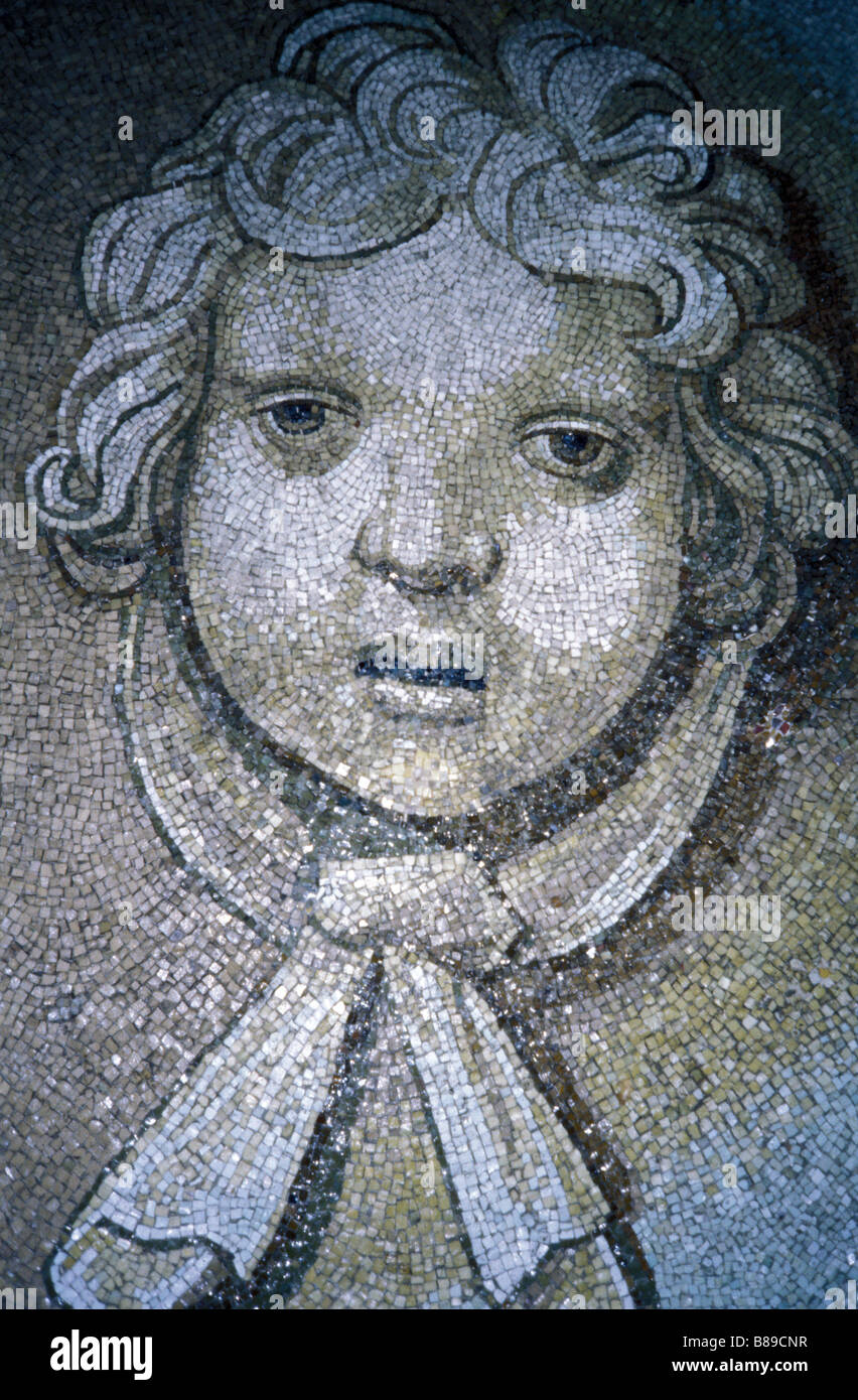 roman catholic art child face skillful mosaic design visage artwork ...