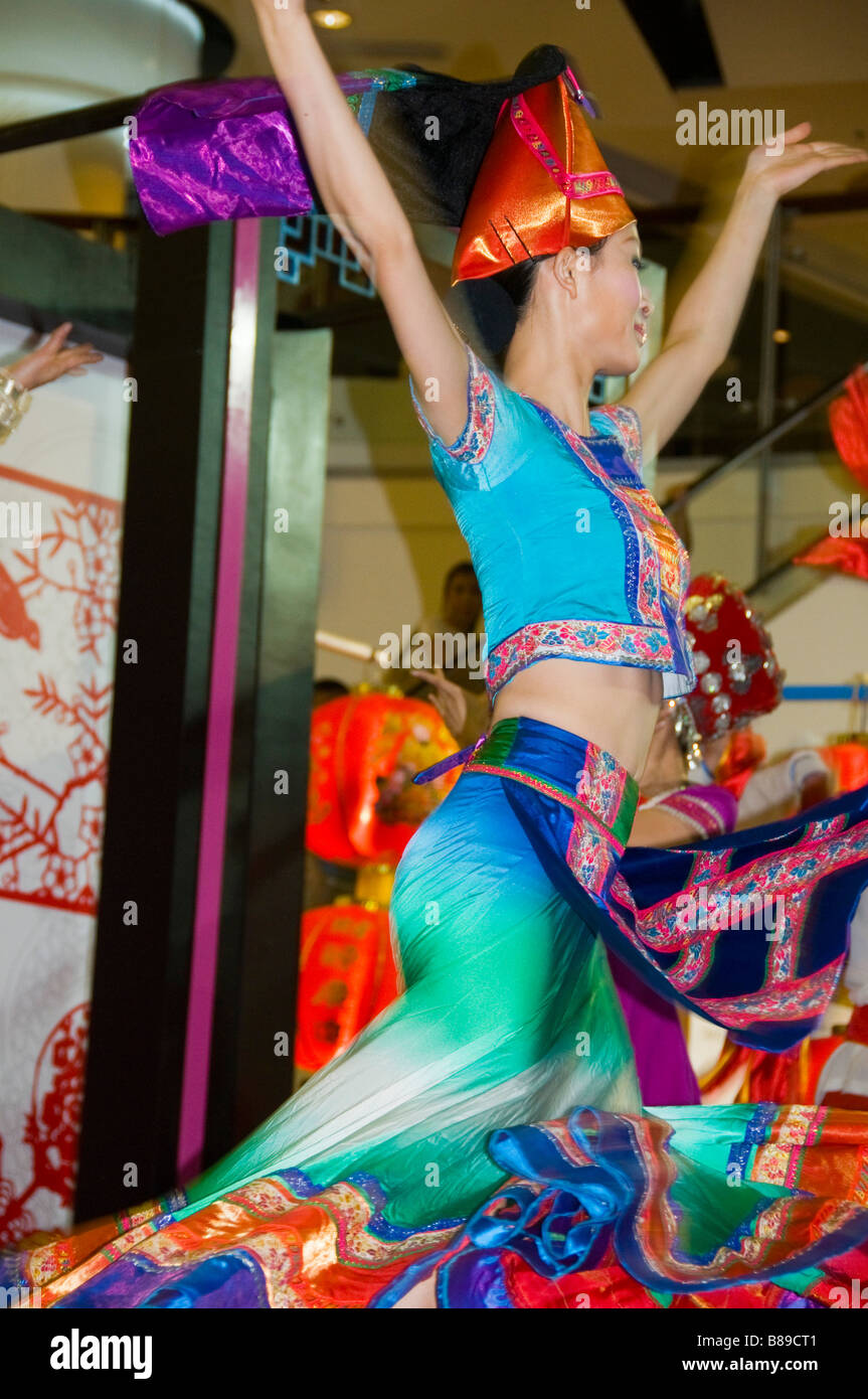 Chinese dancer performing at Chinese New Year show in Bangkok Thailand ...