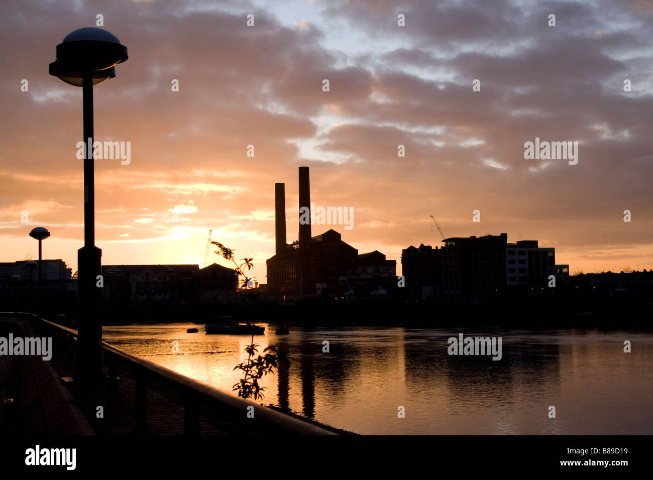 Lots Road Power Station, Chelsea, London at sunset Stock Photo - Alamy