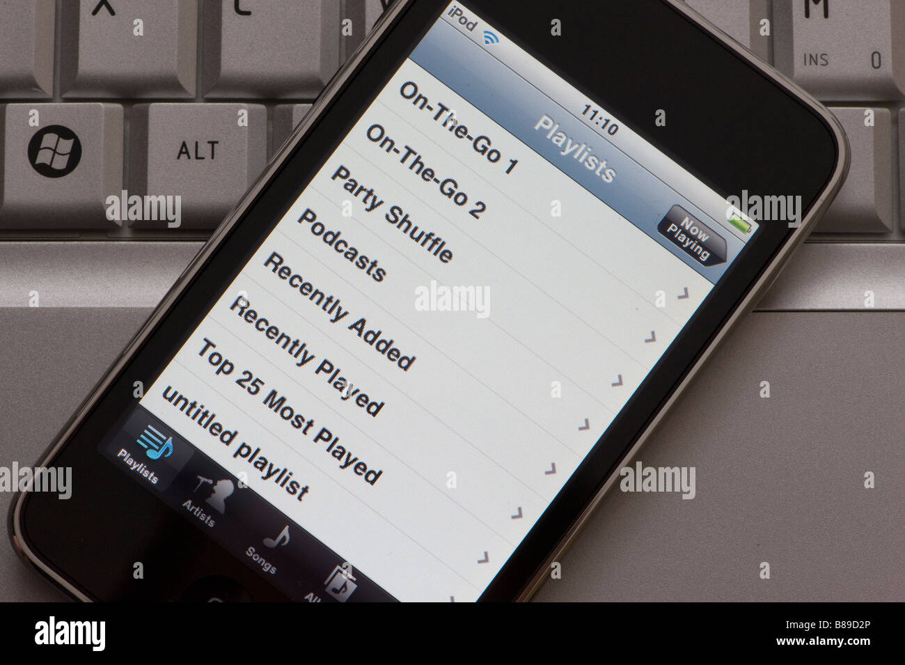 ipod touch with menu list on laptop Stock Photo - Alamy