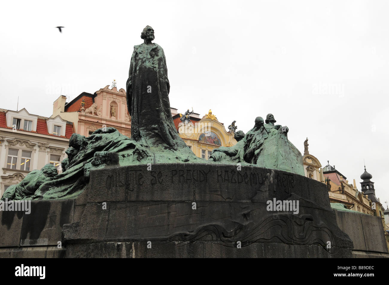 The Jan Hus Memorial in Old Town Square, Prague Stock Photo - Alamy
