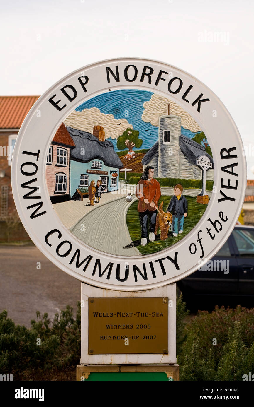 Town community of the year sign Stock Photo - Alamy