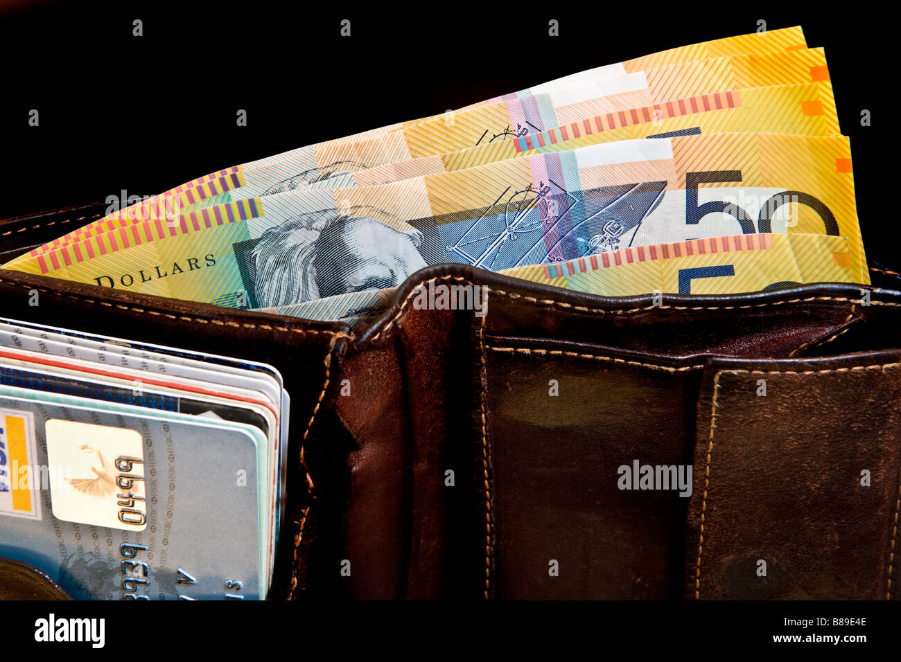 Australian Fifty Dollar notes in a wallet Stock Photo - Alamy