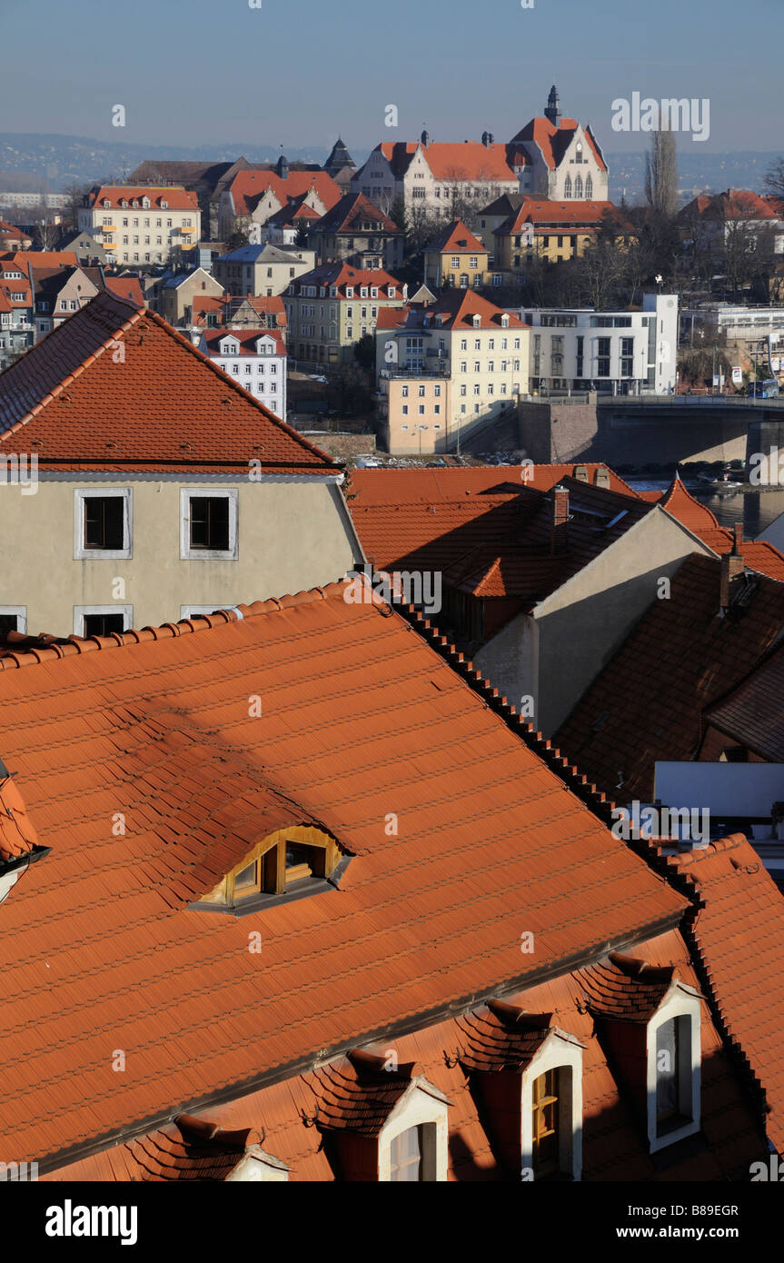 Red-tiled roofs of Meissen, Germany Stock Photo - Alamy