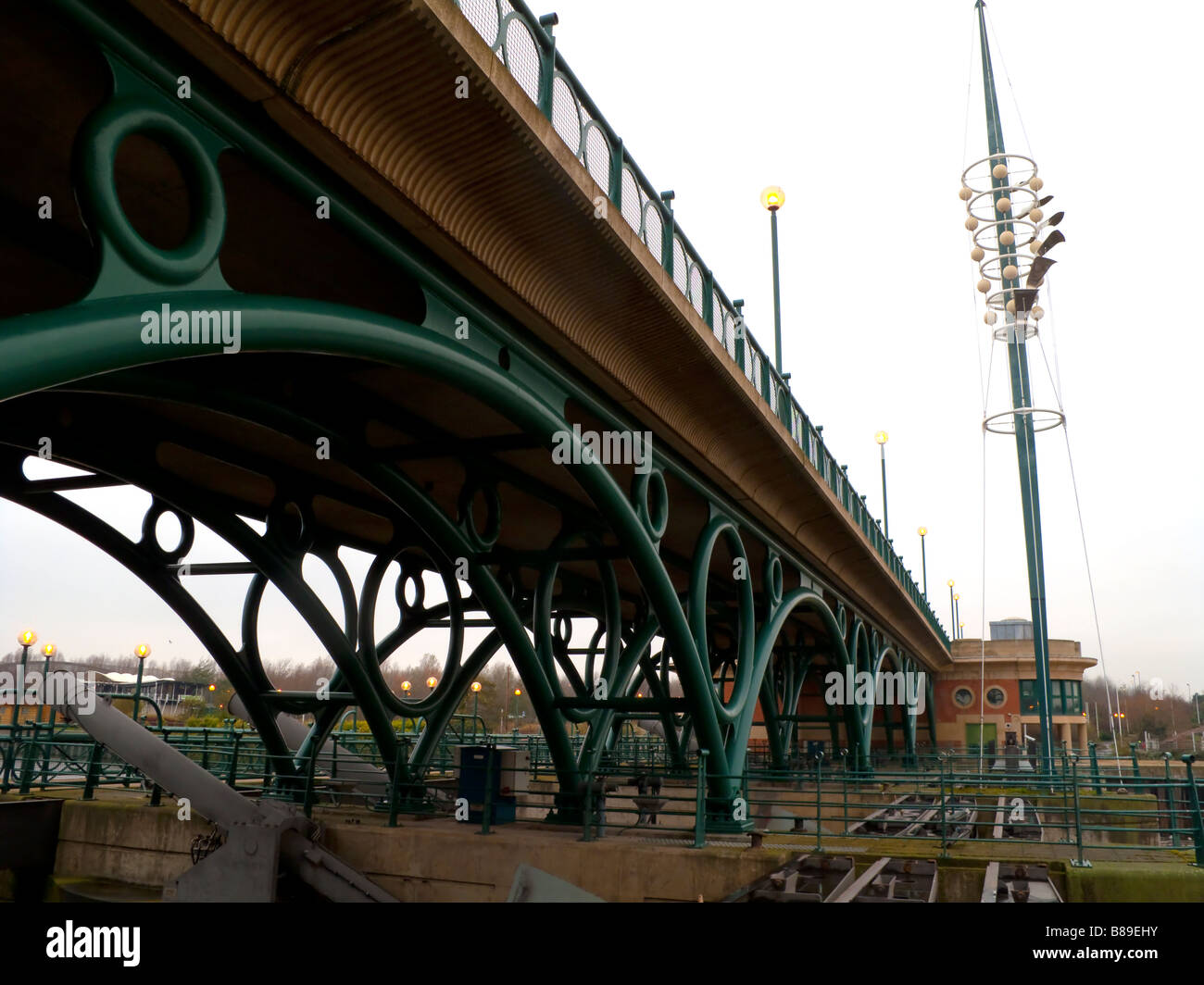 Tees Barrage view of under bridge structure showing side view Stock ...