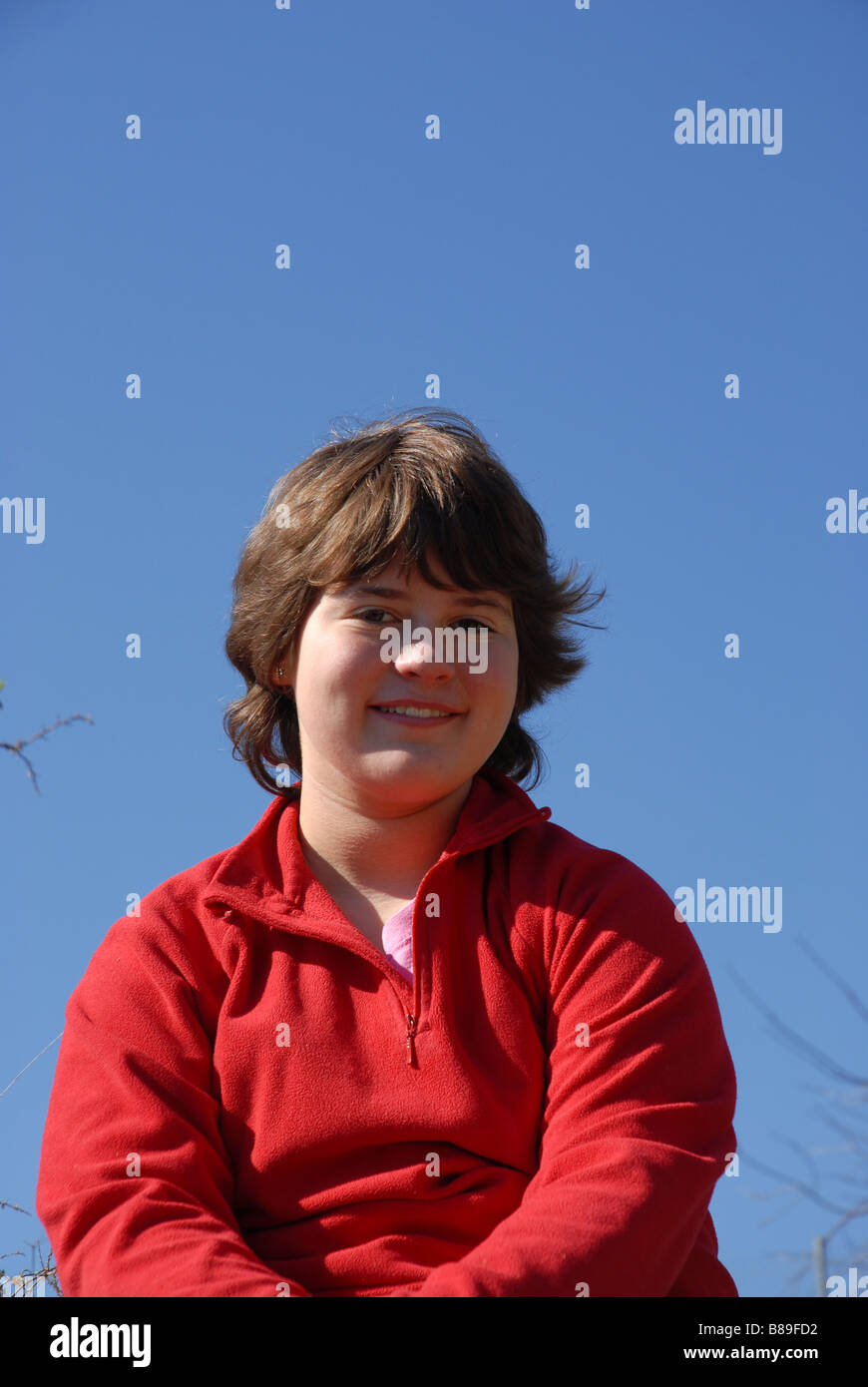 girl (aged 10) H&S portrait outdoors Stock Photo - Alamy