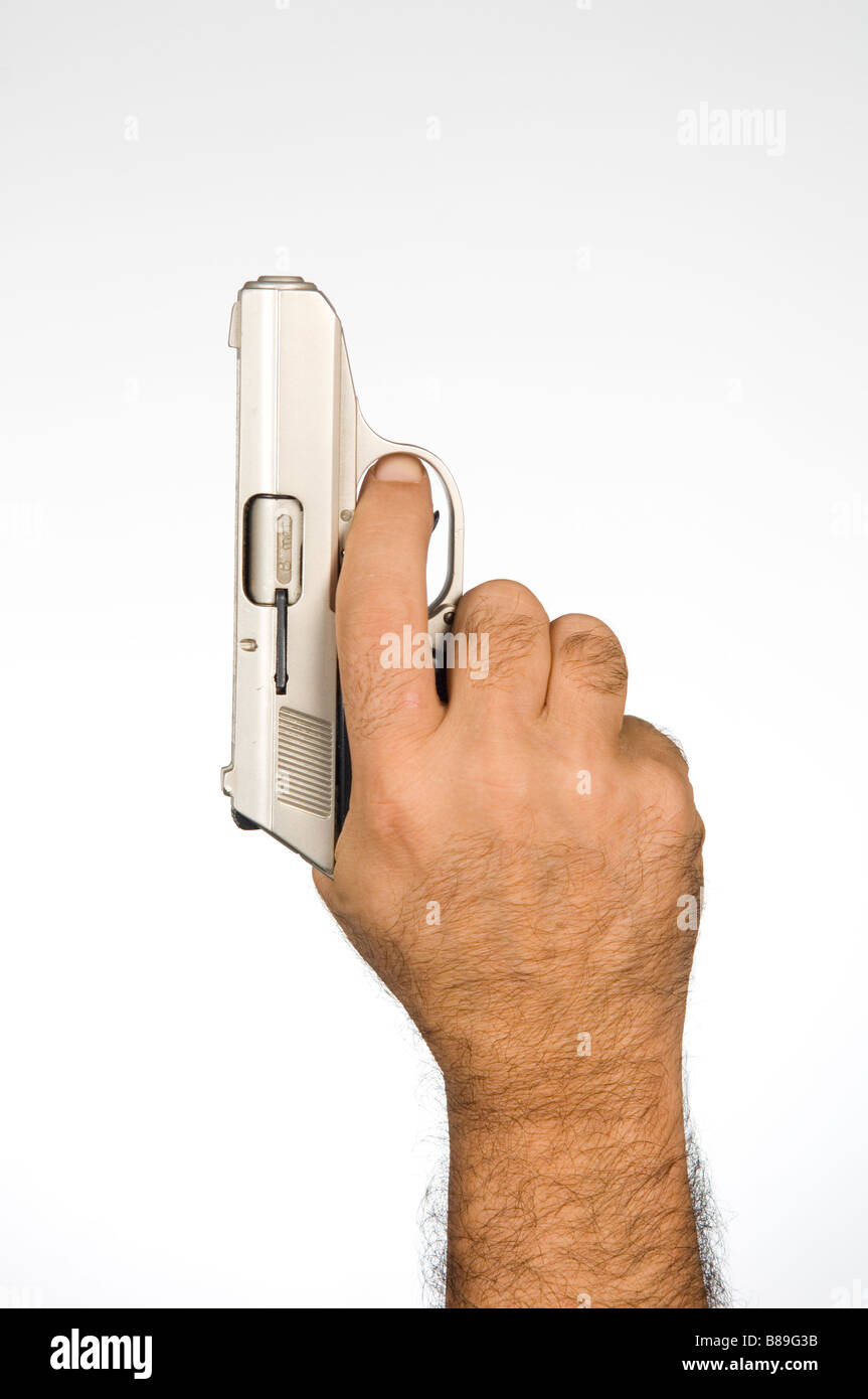 Hand Holding Gun Up 80 Hand Holding Gun Close Up Side View Stock