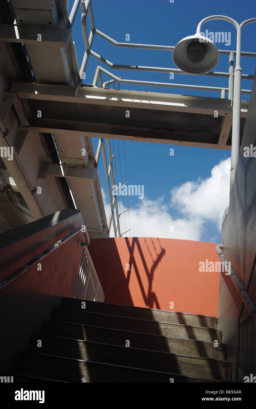 People mover station's stairway in Downtown Miami, Florida, USA Stock ...