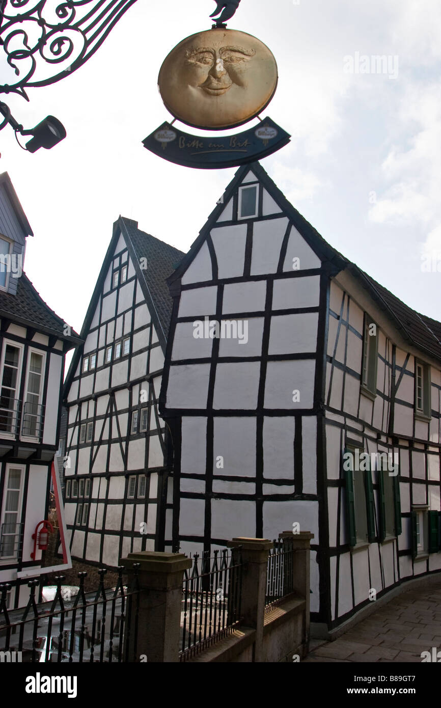 Traditional German architecture in the old town of Hattingen, Germany ...