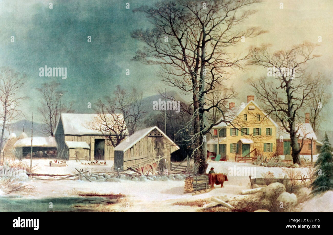 Enhanced Currier and Ives print Stock Photo - Alamy