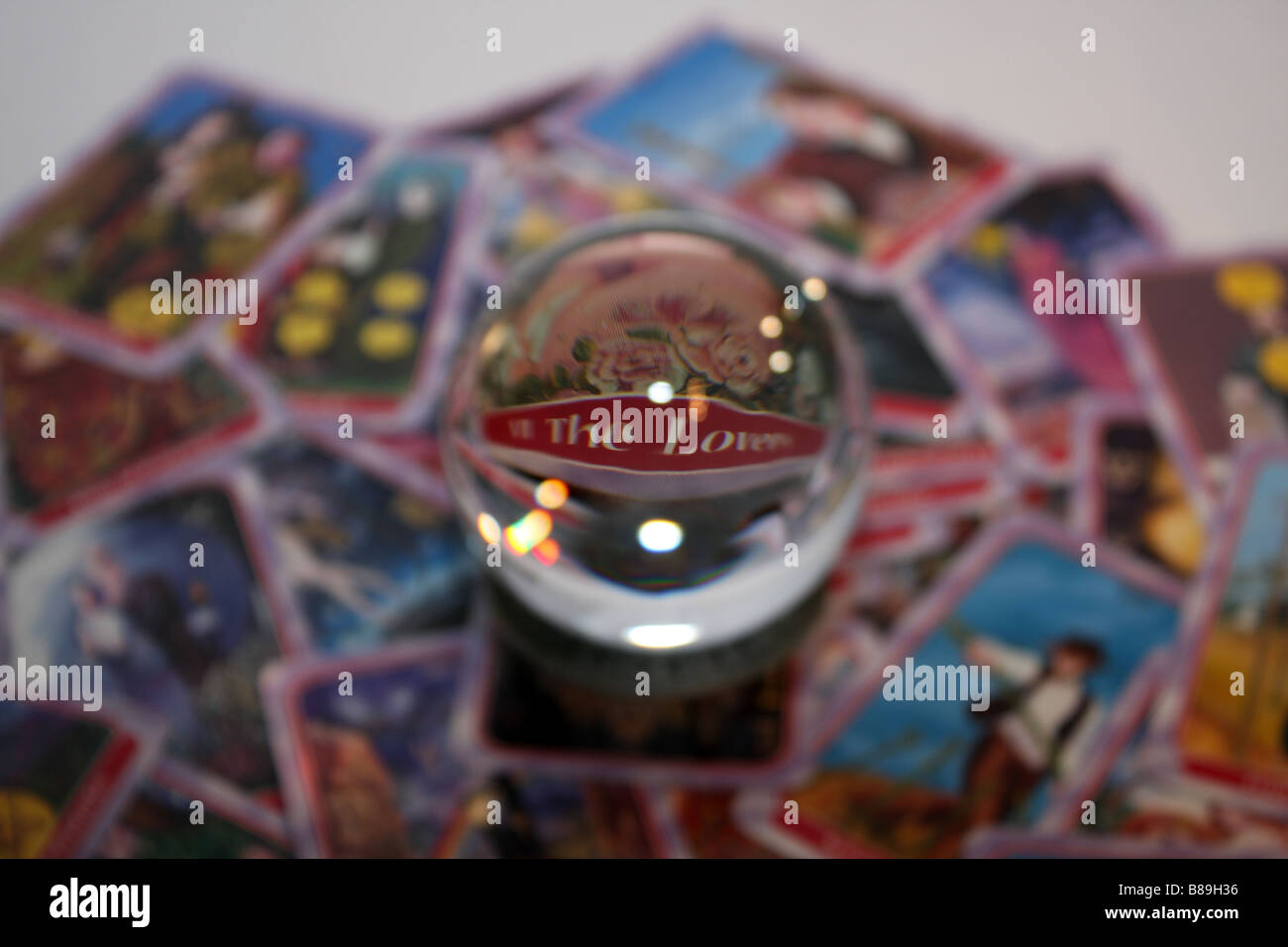 A photograph of a mystical crystal ball showing the tarot card The ...