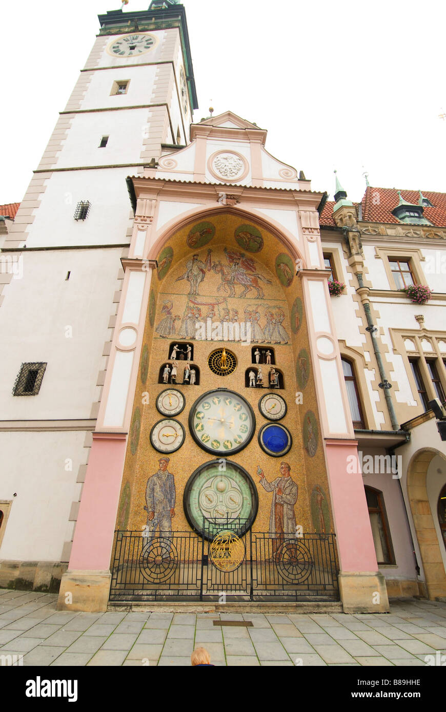 astronomical clock in communist style Olomouc Northern Moravia Czech ...