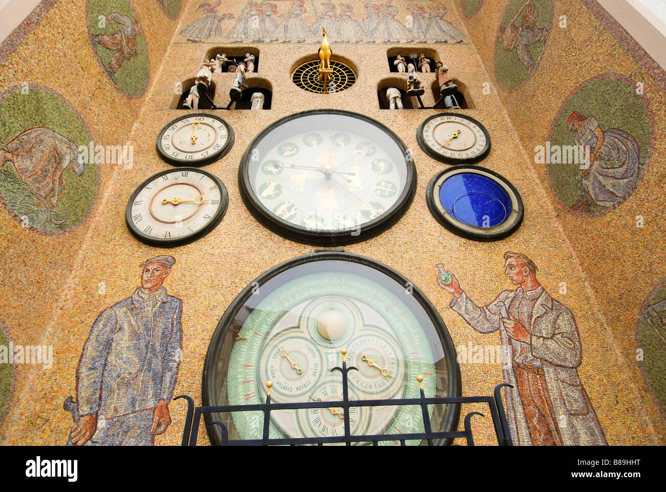 astronomical clock in communist style Olomouc Northern Moravia Czech ...